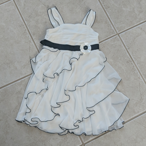 Dresses | Girls Size 6x Black And White Chiffon Dress | Poshmark